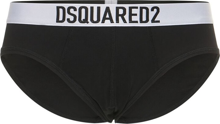 DSQUARED2 Logo cotton jersey briefs - ShopStyle