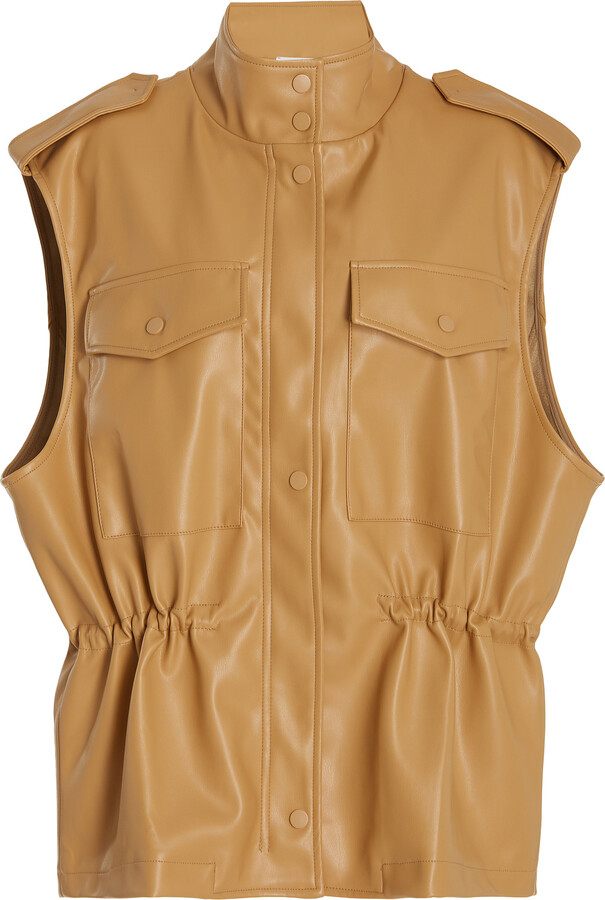 The Frankie Shop Ines Faux Leather Cargo Vest - ShopStyle