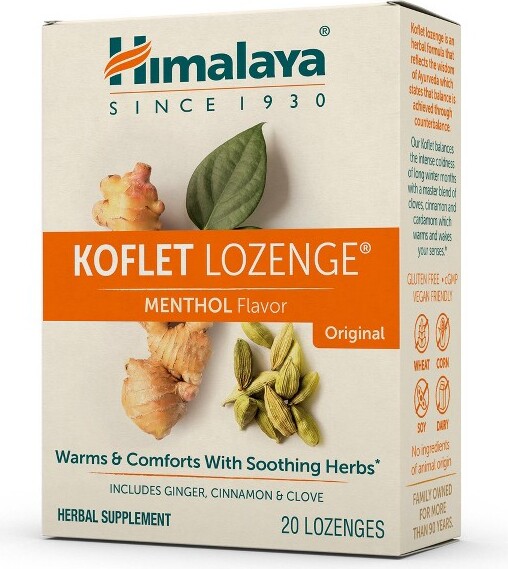 Himalaya Koflet Lozenges, Original Menthol Flavor, Natural Herbal Cough ...