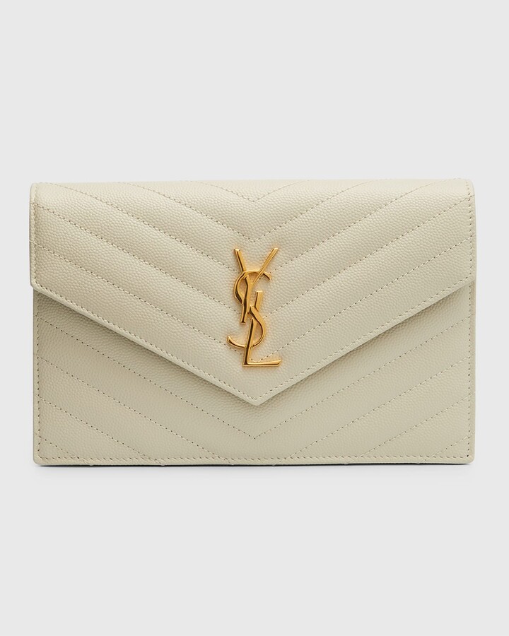 Saint Laurent Small Envelope Flap Wallet on Chain - ShopStyle