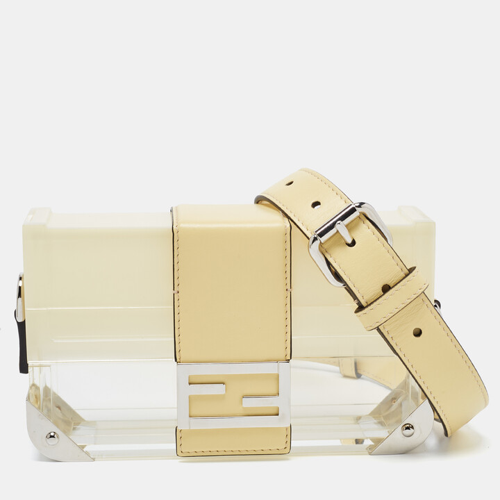 Fendi Yellow/Clear Plexiglass and Leather Mini Trunk Baguette ...