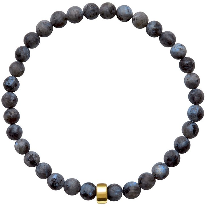 Ora Pearls ARO Men's Larvikite Bracelet Gold Bead - ShopStyle Jewelry
