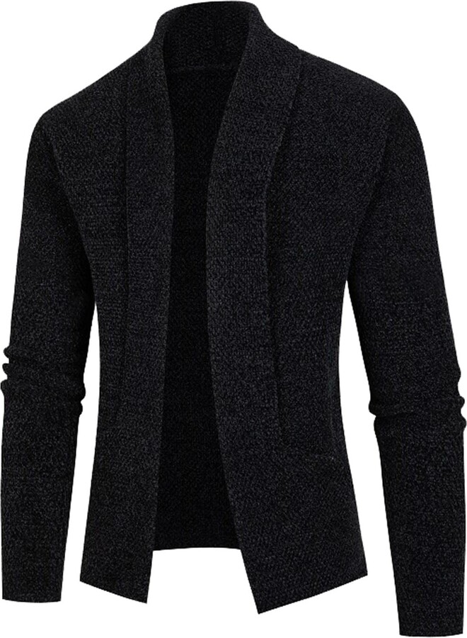 ETHKIA Men's Stylish Cadigan Sweater Classic 3D Print Cable Knit ...