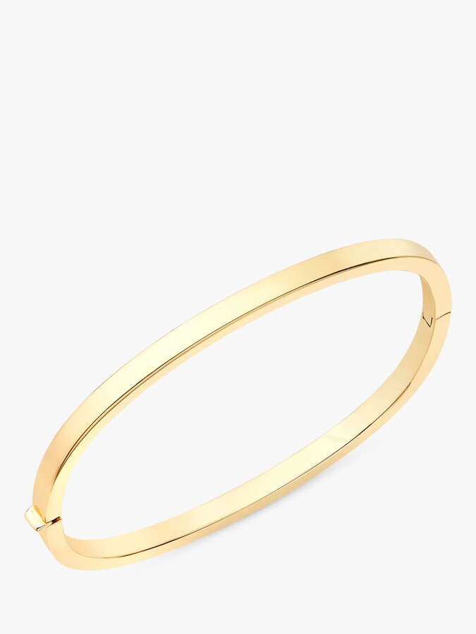 IBB 9ct Gold Rectangular Tube Bangle, Gold - ShopStyle Bracelets