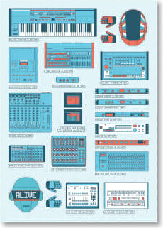 Joseph Cox Alive Daft Punk Gear Print /Orange/White - ShopStyle Dinnerware