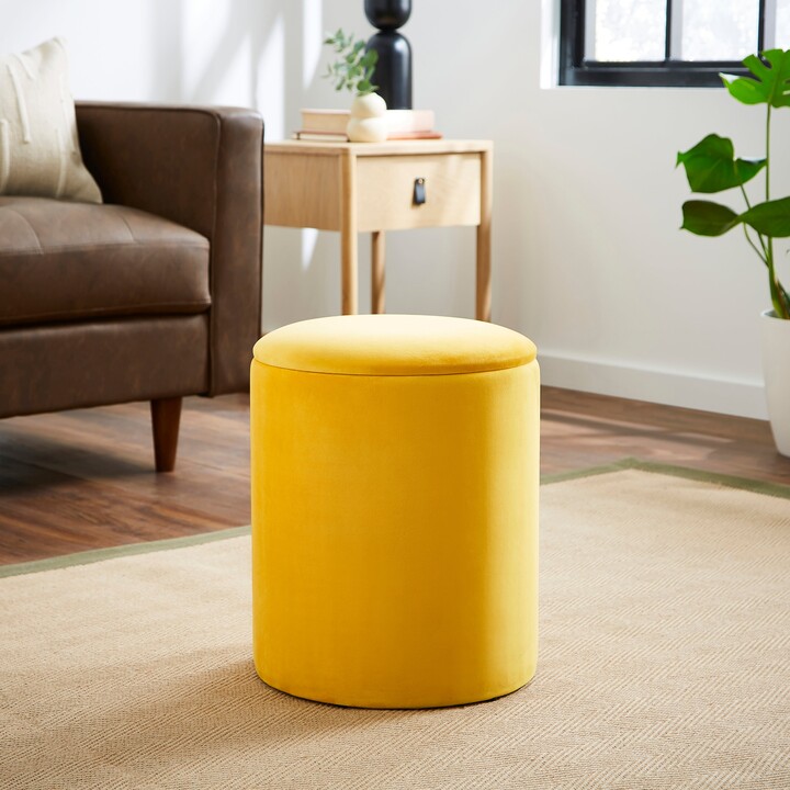Dunelm Gold Velvet Storage Footstool Gold - ShopStyle Living Room