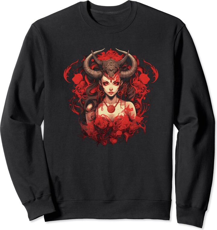 Halloween Aesthetics and Designs Anime Red Devilish Woman of Power ...
