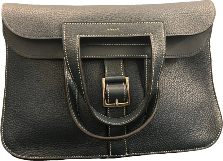 Hermes Halzan leather handbag - ShopStyle Shoulder Bags
