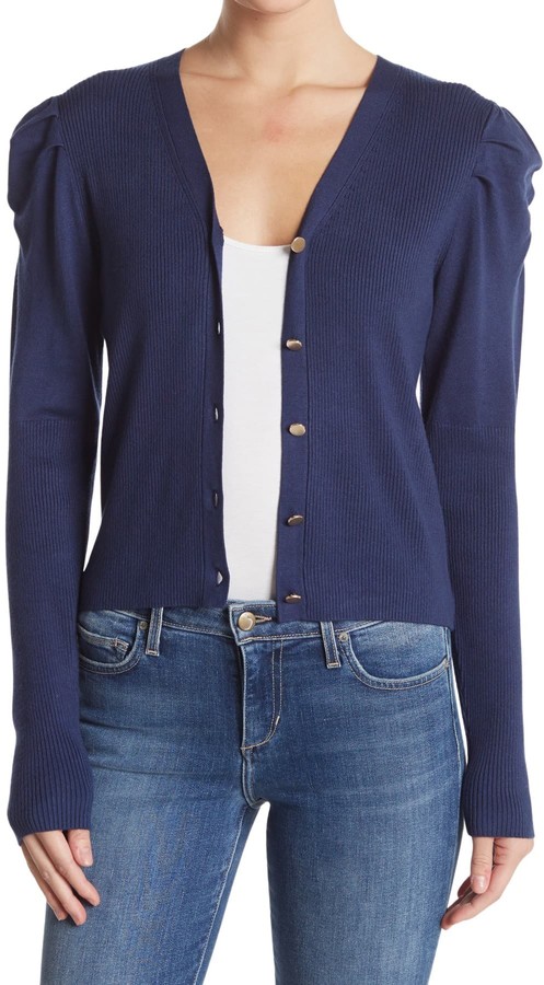 Design History Puff Sleeve Cardigan - ShopStyle