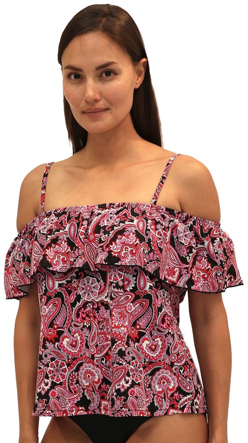 Women's A Shore Fit Print Off-the-Shoulder Tankini Top - ShopStyle Two ...