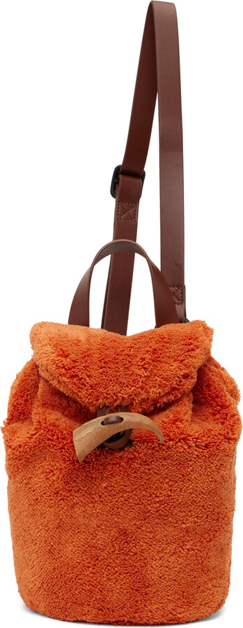 Acne Studios Orange Furry Fleece Backpack - ShopStyle