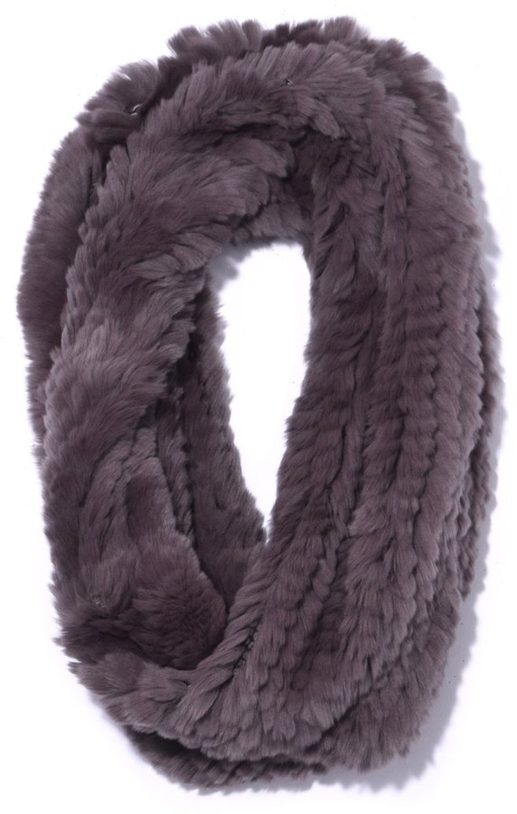 Yves Salomon Rex Rabbit Snood in Grey - ShopStyle Accessories