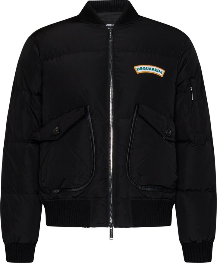 DSQUARED2 Logo Embroidered Zipped Padded Jacket - ShopStyle
