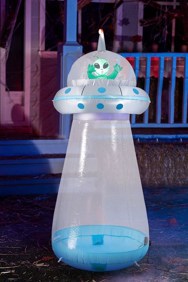 Living and Home 6ft Halloween Inflatable Decoration Giant UFO with ...