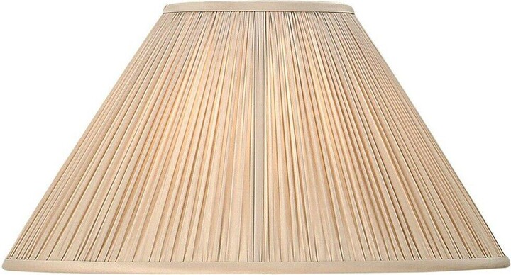 Loops 20" Luxury Round Tapered Lamp Shade Beige Gathered Organza Fabric ...