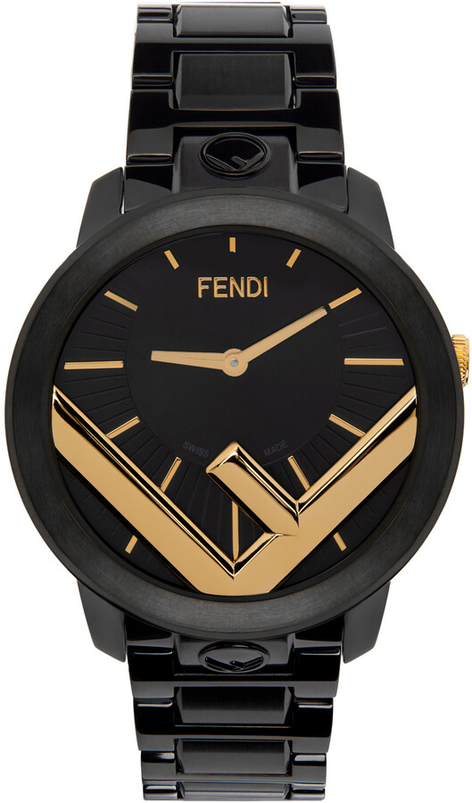 Fendi Black & Gold Run Away 'F is Fendi' Watch - ShopStyle