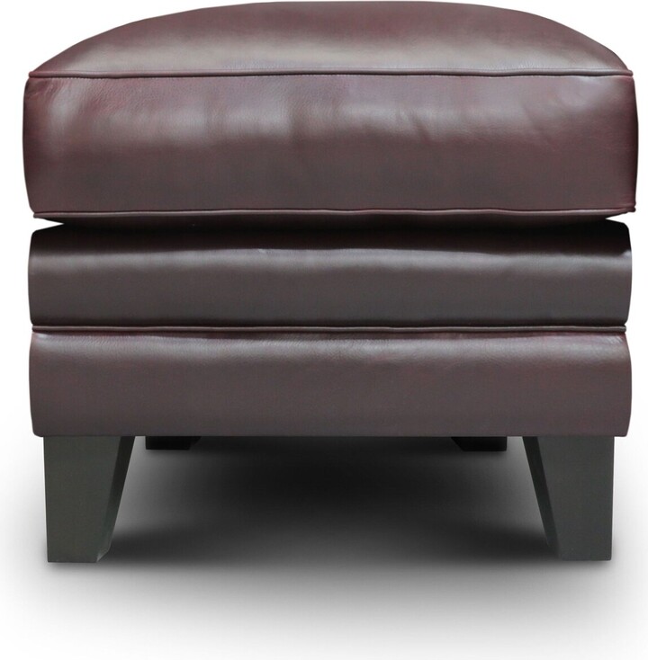 Hello Sofa Home Adriana Top Grain Leather Traditional Ottoman Footstool ...