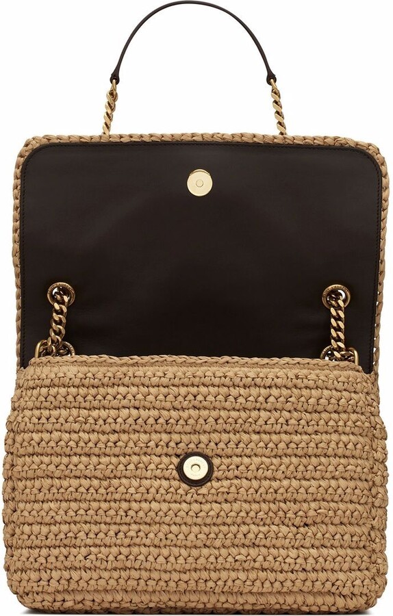 Saint Laurent medium Niki raffia shoulder bag - ShopStyle