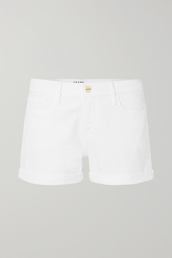 Frame Le Cutoff Denim Shorts - White - ShopStyle