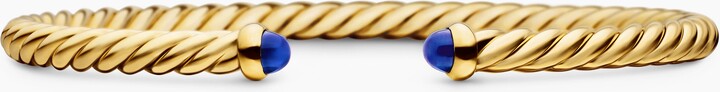David Yurman Cable Flex Bracelet in 18K Yellow Gold with Blue Sapphires ...