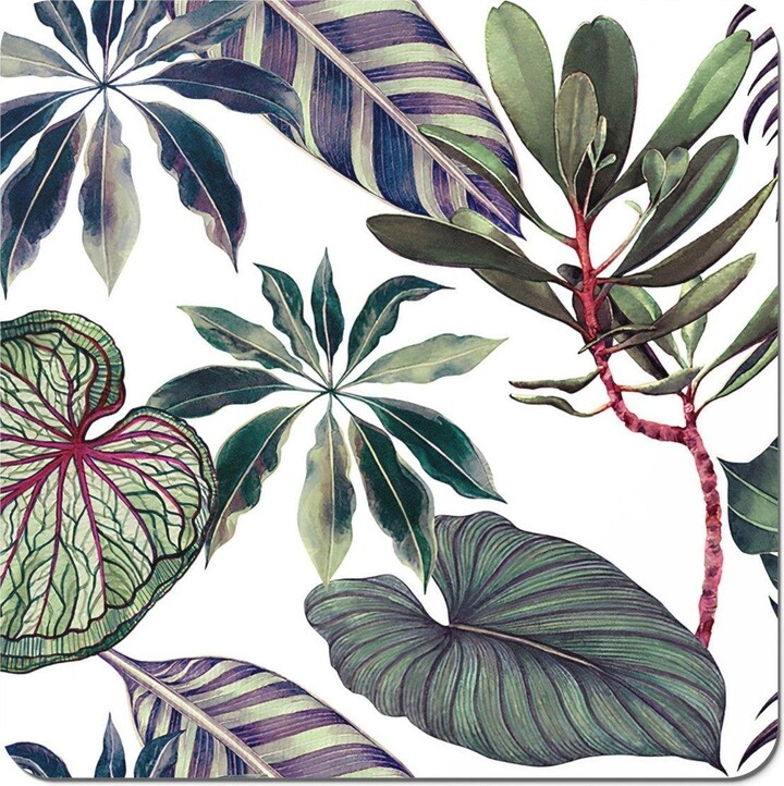 Warren Reed - Designer Watercolor Tropical Leaf Coasters - Set of 4 ...