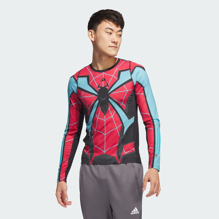 adidas Techfit Evolved Long Sleeve Compression Spider-Man Top - ShopStyle