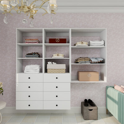 Hokku Designs White Modular Closet Systems With Drawers Walk In Closet ...