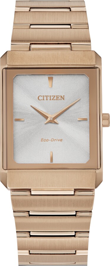 Citizen The Stiletto Eco-Drive Rectangle Stainless Steel Bracelet Watch, 25mm - ShopStyle