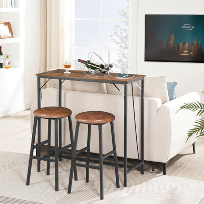 Rubbermaid Bar Table With Charging Station, Rectangular Pub Table, High ...
