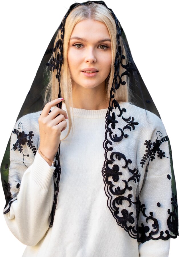 Maria Veils Catholic Mantilla Mass Infinity Veil Church Lace Veil ...
