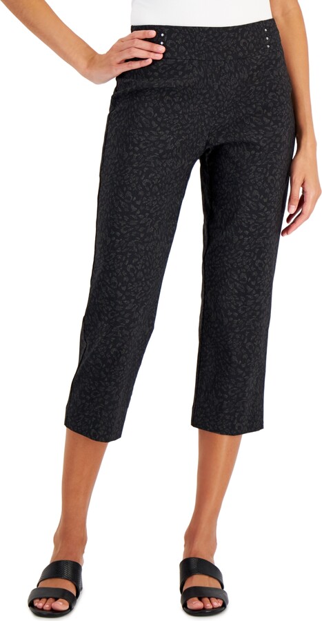 JM Collection Women's Printed Capri Pull-On Pants, Created for Macy's ...