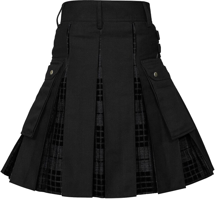 MILAX Wedding Dress Casual Party Kilt Leather Straps Kilts Scottish Kilt for Men's Scotland ...