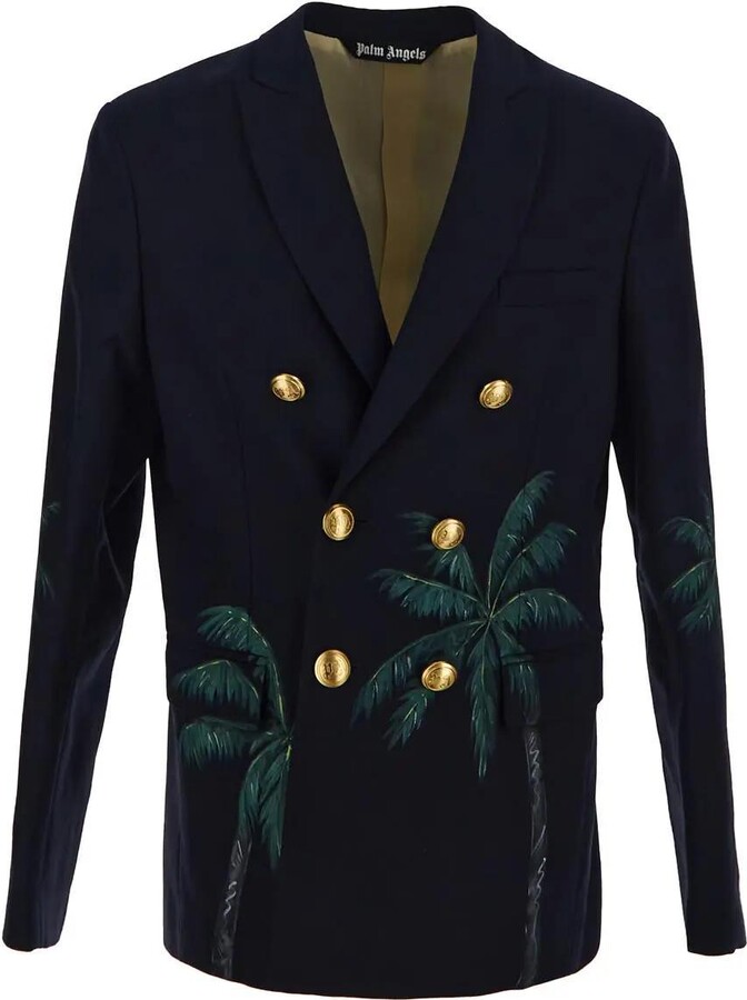 Palm Angels Palms Classic Double Breasted Jacket - ShopStyle Wool Coats