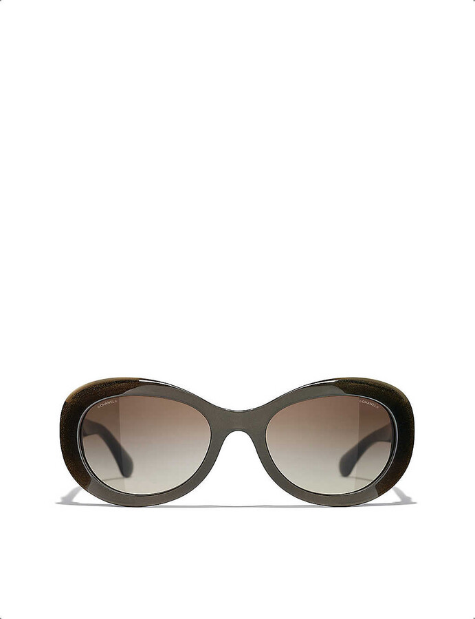 Chanel CH5469B oval-frame acetate sunglasses - ShopStyle