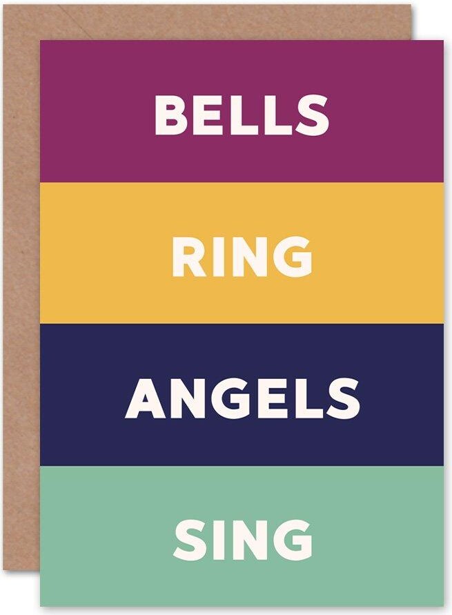 Artery8 Bells Ring Angels Sing Greetings Card Plus Envelope Blank ...