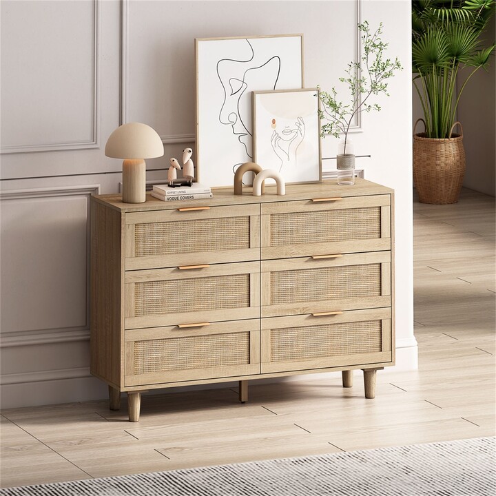 BESTCOSTY 6-Drawers Rattan Storage Cabinet Rattan Drawer - ShopStyle ...