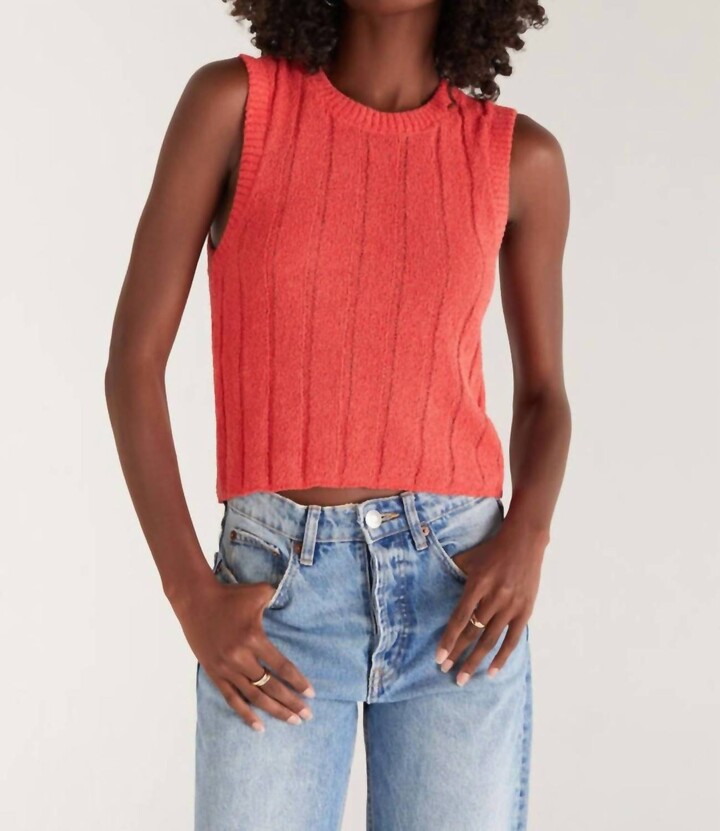 Z Supply Piper Tank Sweater In Mineral Red - ShopStyle