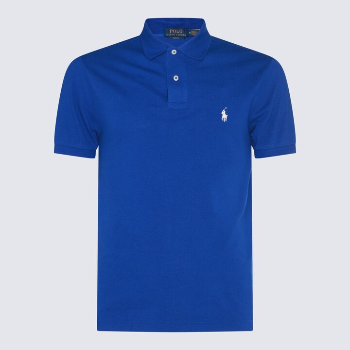 Polo Ralph Lauren Royal Blue And White Cotton Polo Shirt - ShopStyle