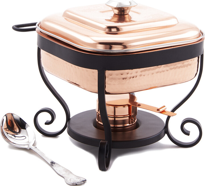 Old Dutch Hammered Copper Chafing Dish & Stainless Steel Spoon ...