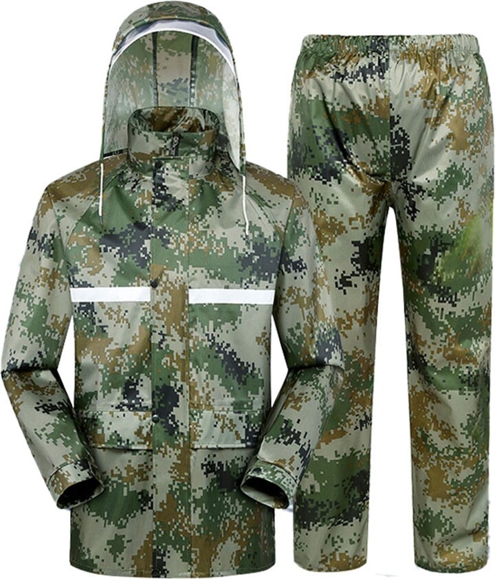 BGFIPAJG Men's Rain Suit Waterproof Jacket & Trouser Suit Raincoat ...