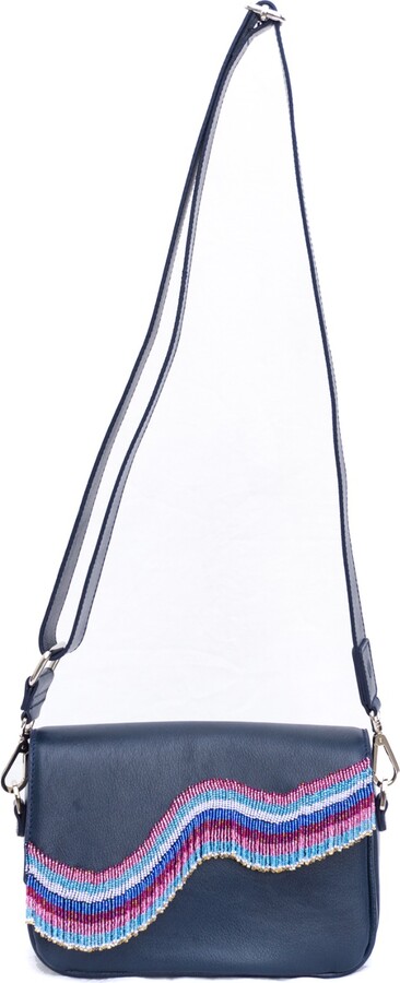 APACHE TRIBU - Apache Nahui Embroidered Bag, Navy Blue Sustainable ...