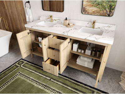 Willow Collections Atlanta White Oak Wood 72 In. W X 22 In. D Double ...