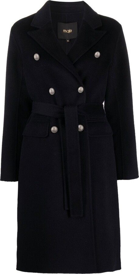 Maje Double-Breasted Button-Fastening Coat - ShopStyle
