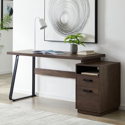 Inbox Zero Home Office Computer Desk With Drawers/Hanging Letter-Size ...