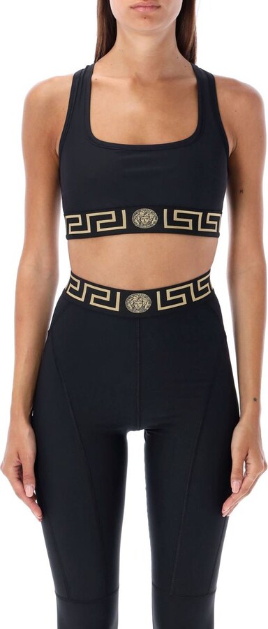 Versace Greca border sym sports bra - ShopStyle