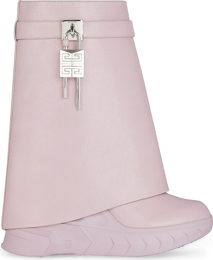 Givenchy Shark Lock Biker Ankle Boots In Grained Leather - ShopStyle