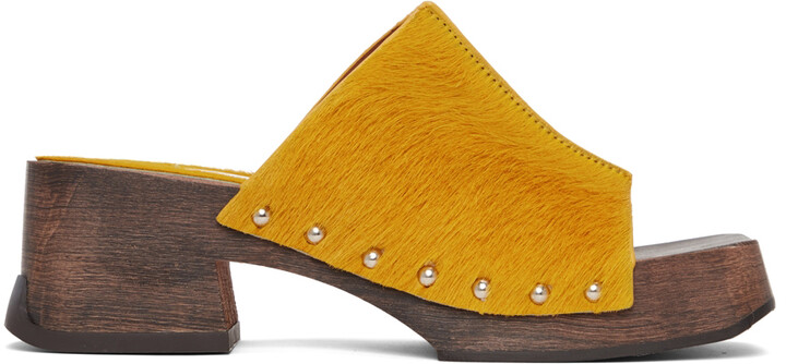 Miista Yellow Hannah Clogs - ShopStyle