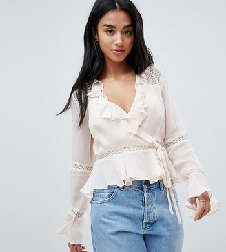 ASOS Lace Insert High Neck Blouse - ShopStyle Long Sleeve Tops