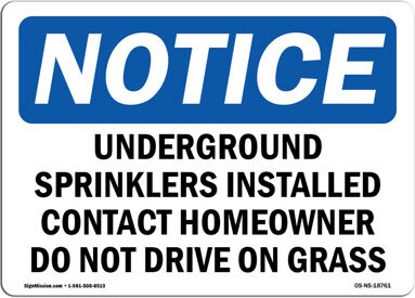 SignMission Underground Sprinklers Installed Contact Sign - ShopStyle Desks