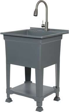 UTILITYSINKS Plastic 24" Compact Workshop Freestanding Laundry Sink ...